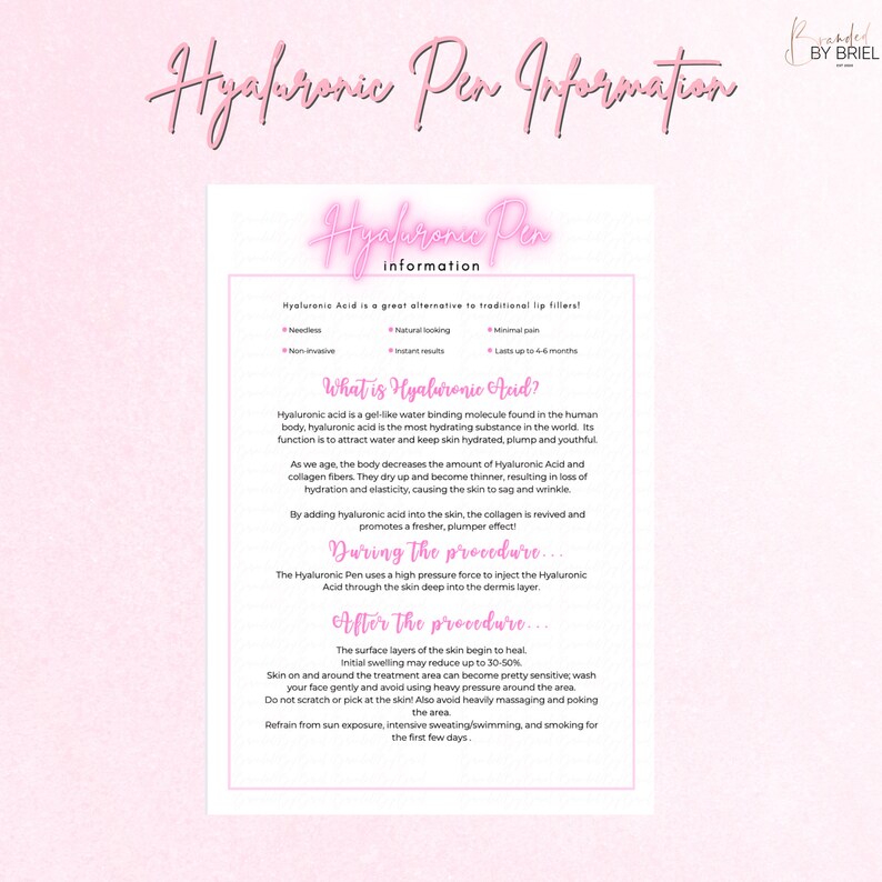 Hyaluronic Pen Consent Form PRINTABLE & DOWNLOADABLE! - Etsy