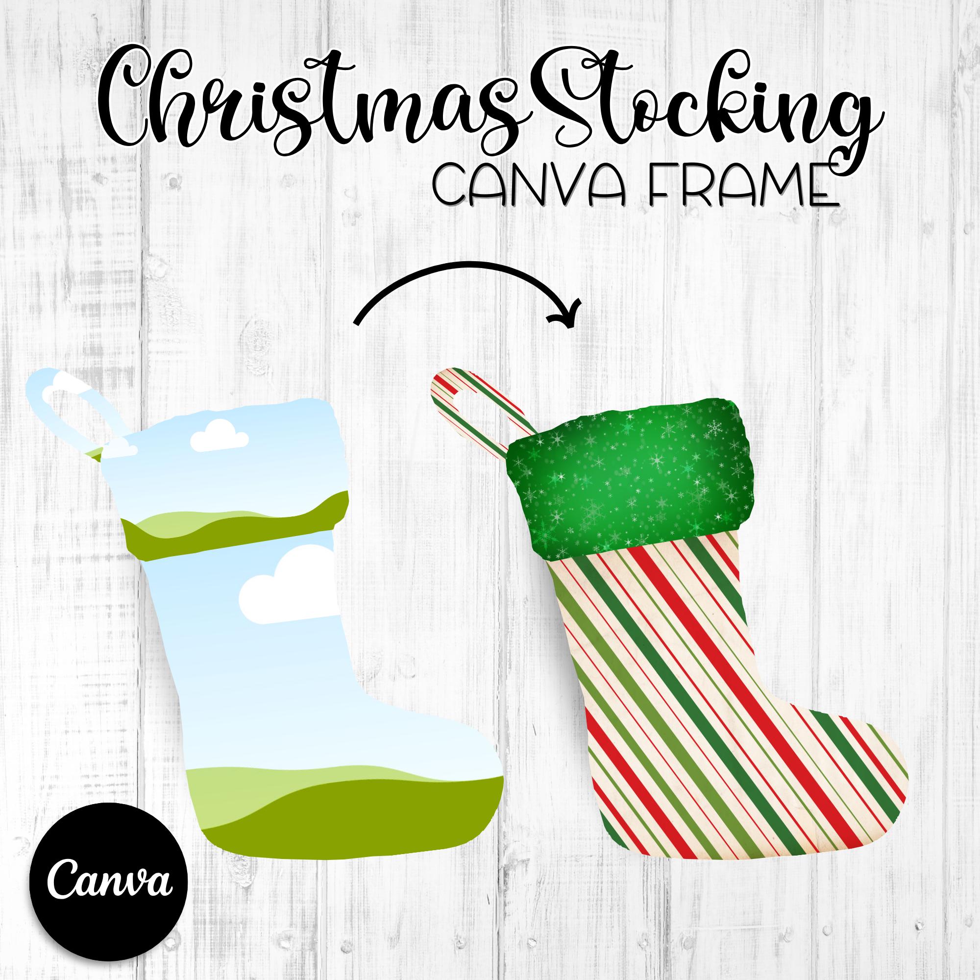 Christmas Stocking Canva Frame - Etsy