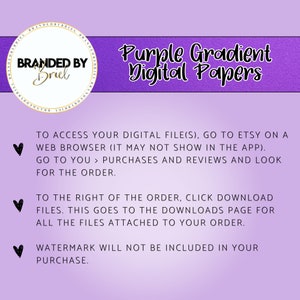 Purple Gradient Digital Papers PNG - Etsy