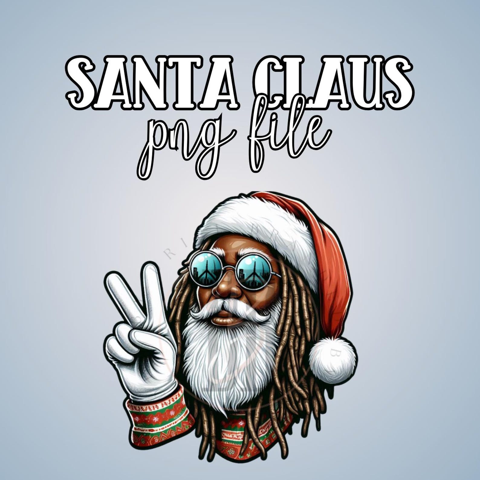 African American Black Santa Claus With Sunglasses and Locs Dreadlocks ...