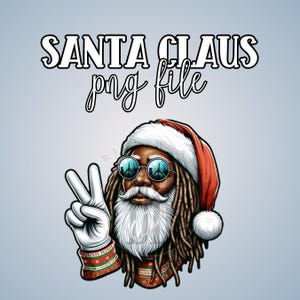 African American Black Santa Claus With Sunglasses and Locs Dreadlocks ...