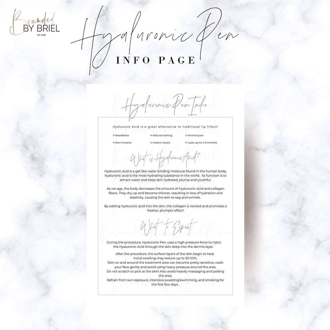 Simple Hyaluronic Pen Consent Form PRINTABLE & DOWNLOADABLE! - Etsy