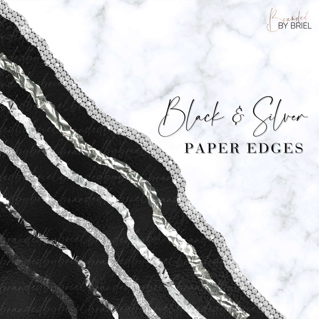 Silver and Black Paper Tears PNG Format - Etsy