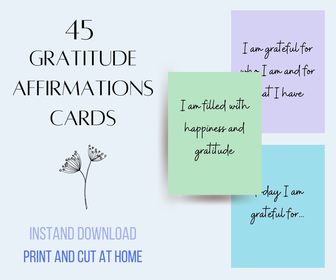 Gratitude Affirmation Cards Law of Attraction - Etsy