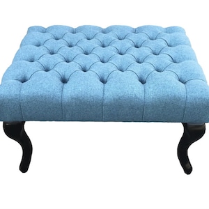 Coffee Table Bench Puff Furniture Upholstered Handmade Chesterfield ...