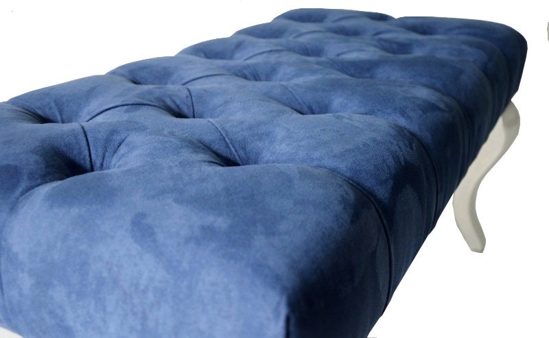 Bench Puff Furniture Upholstered Handmade Chesterfield Pouffe | Etsy