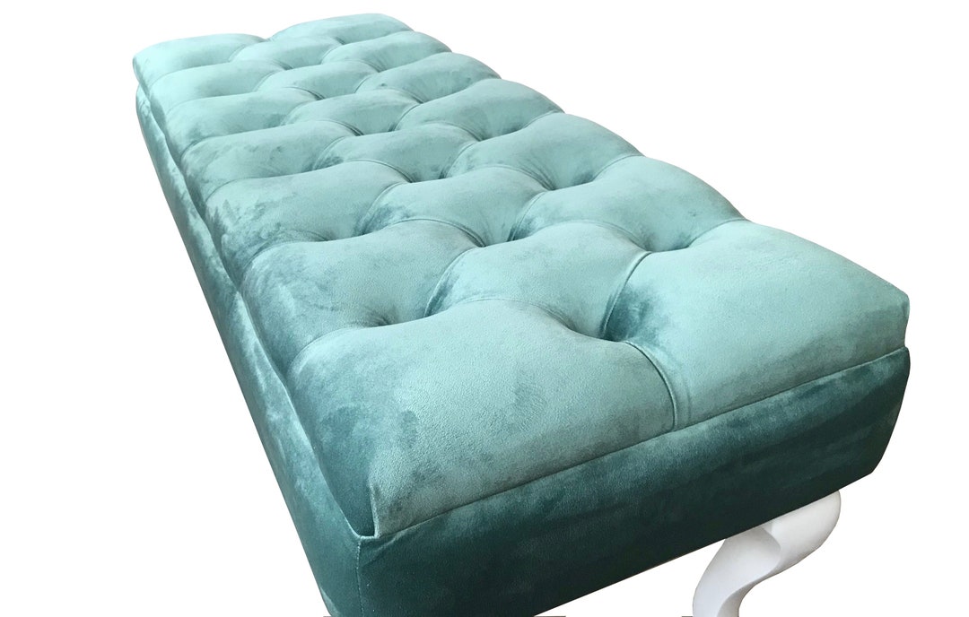 Bench Puff Furniture Upholstered Handmade Chesterfield Pouffe - Etsy