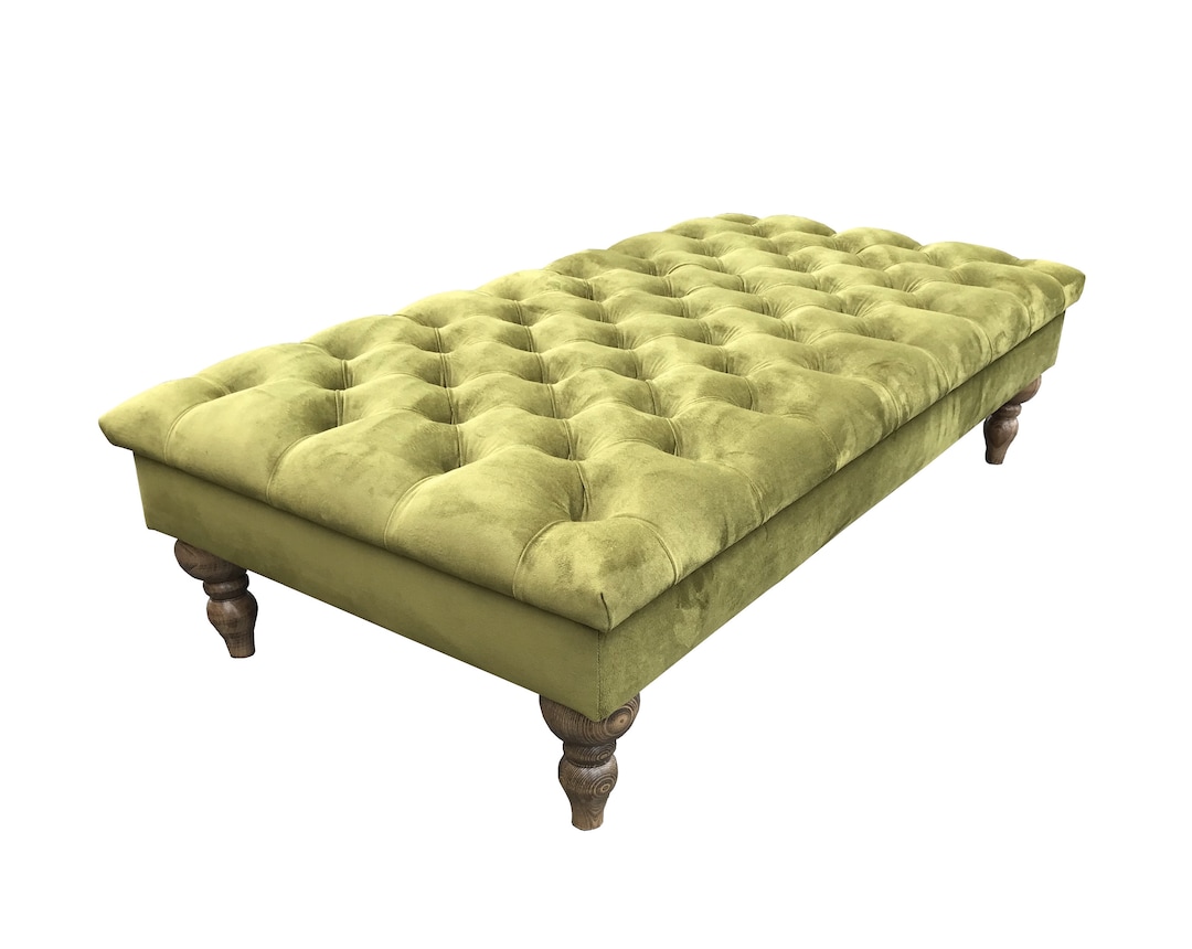 Large Bespoke Ottoman Footstool Coffee Table Chesterfield Style Deep ...