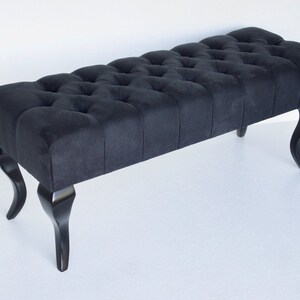 Bench Puff Furniture Upholstered Handmade Chesterfield Pouffe Buttoned ...