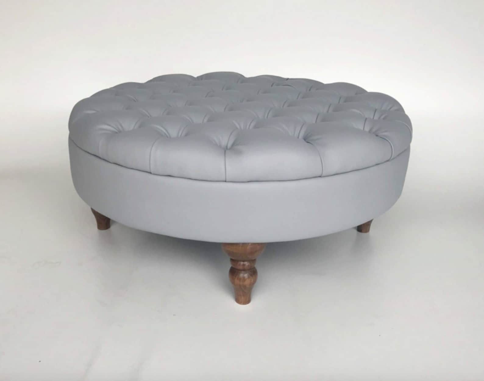 Large Round Deep Footstool Coffee Table Bench Puff Furniture - Etsy