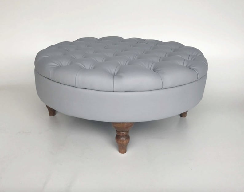 Large Round Deep Footstool Coffee Table Bench Puff Furniture - Etsy