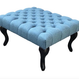 Coffee Table Bench Puff Furniture Upholstered Handmade Chesterfield ...