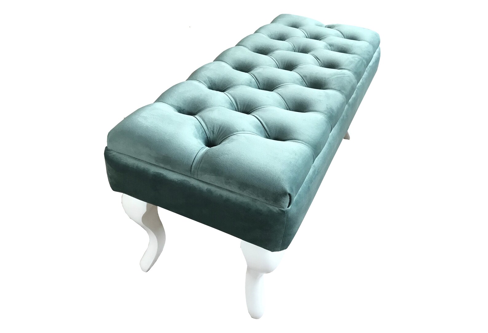 Bench Puff Furniture Upholstered Handmade Chesterfield Pouffe | Etsy