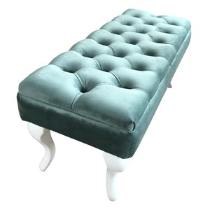 Bench Puff Furniture Upholstered Handmade Chesterfield Pouffe - Etsy