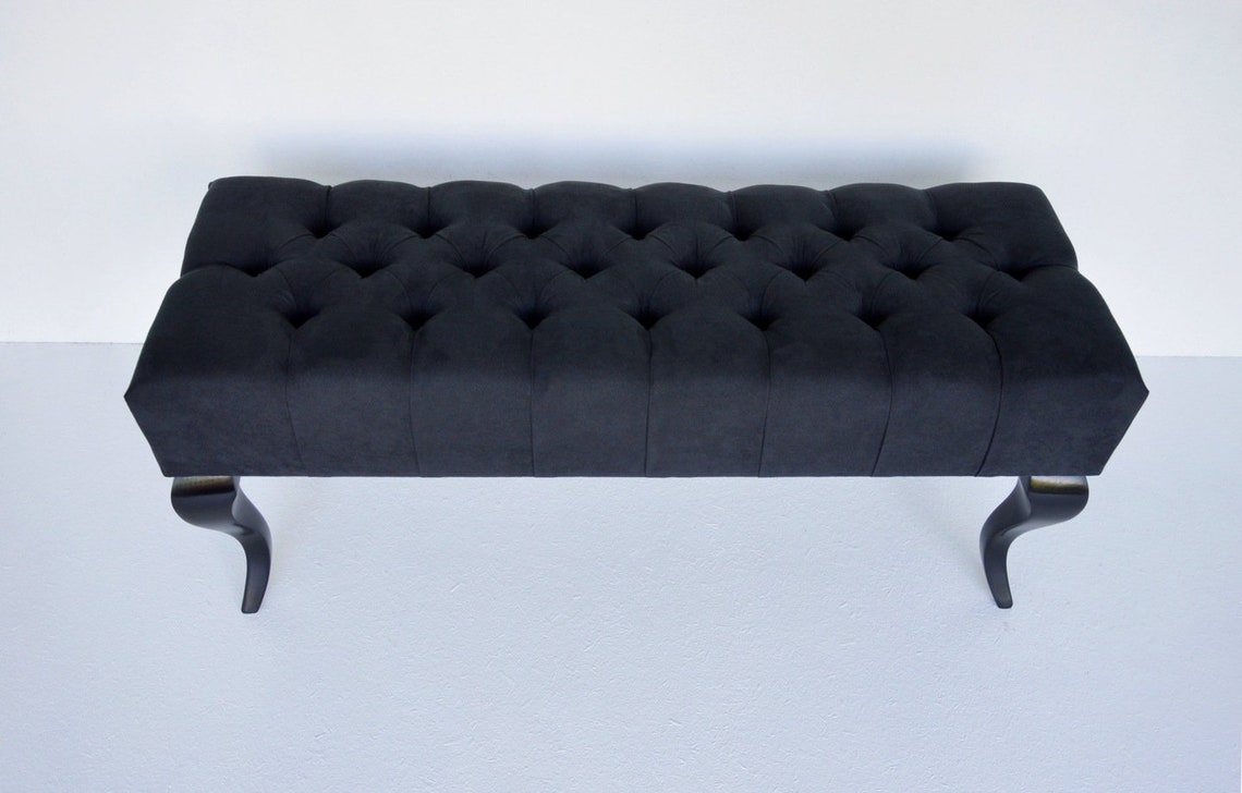 Bench Puff Furniture Upholstered Handmade Chesterfield Pouffe - Etsy