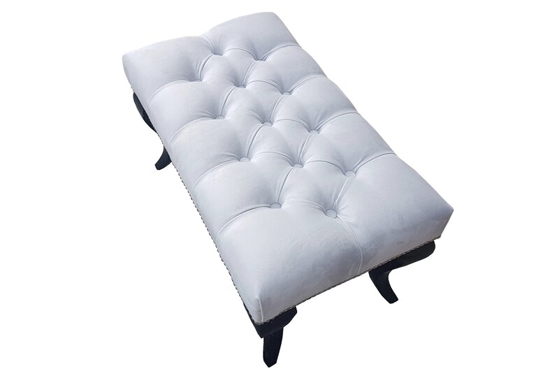 Bench Puff Furniture Upholstered Handmade Chesterfield Pouffe Glamor ...