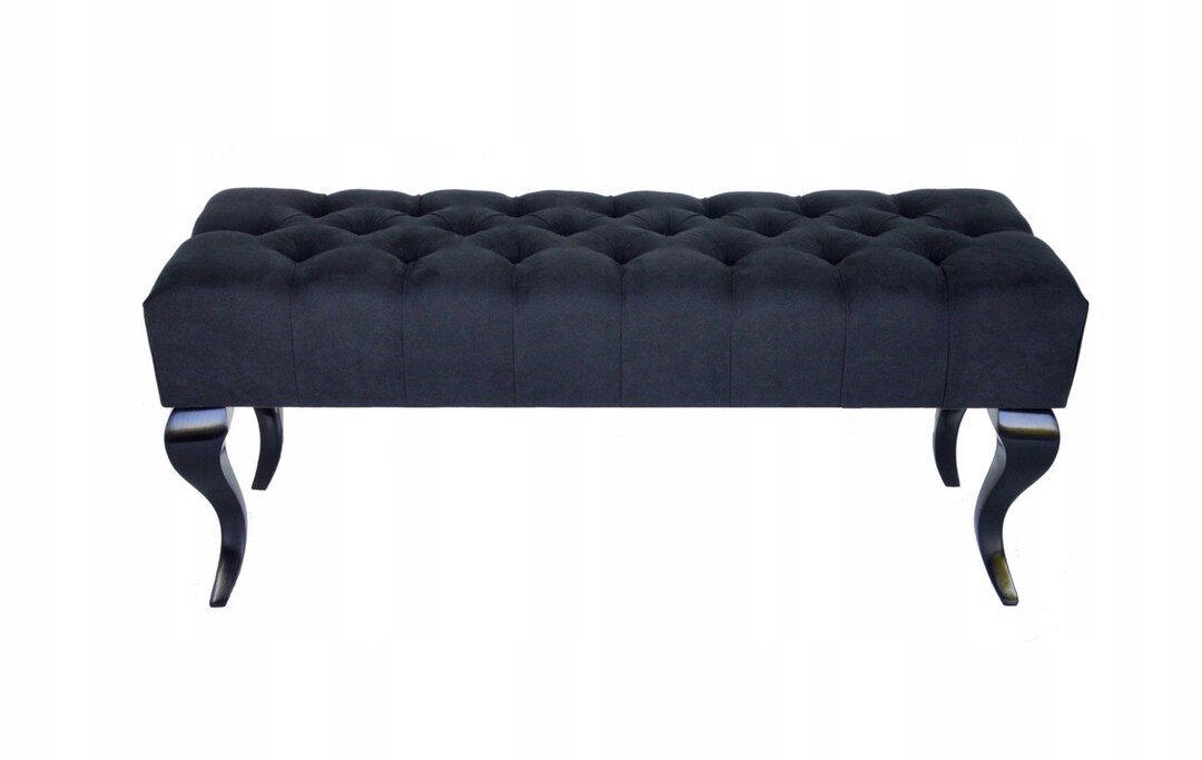 Bench Puff Furniture Upholstered Handmade Chesterfield Pouffe Buttoned ...