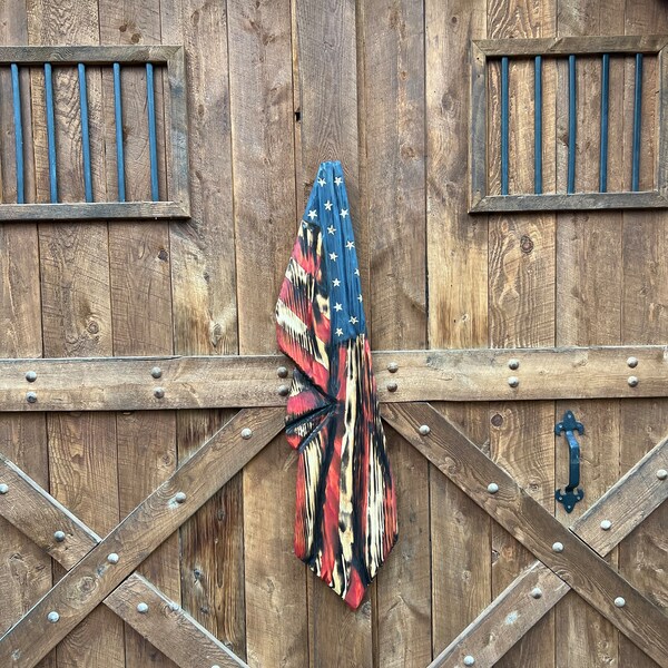 Wooden Draped American Flag - Etsy