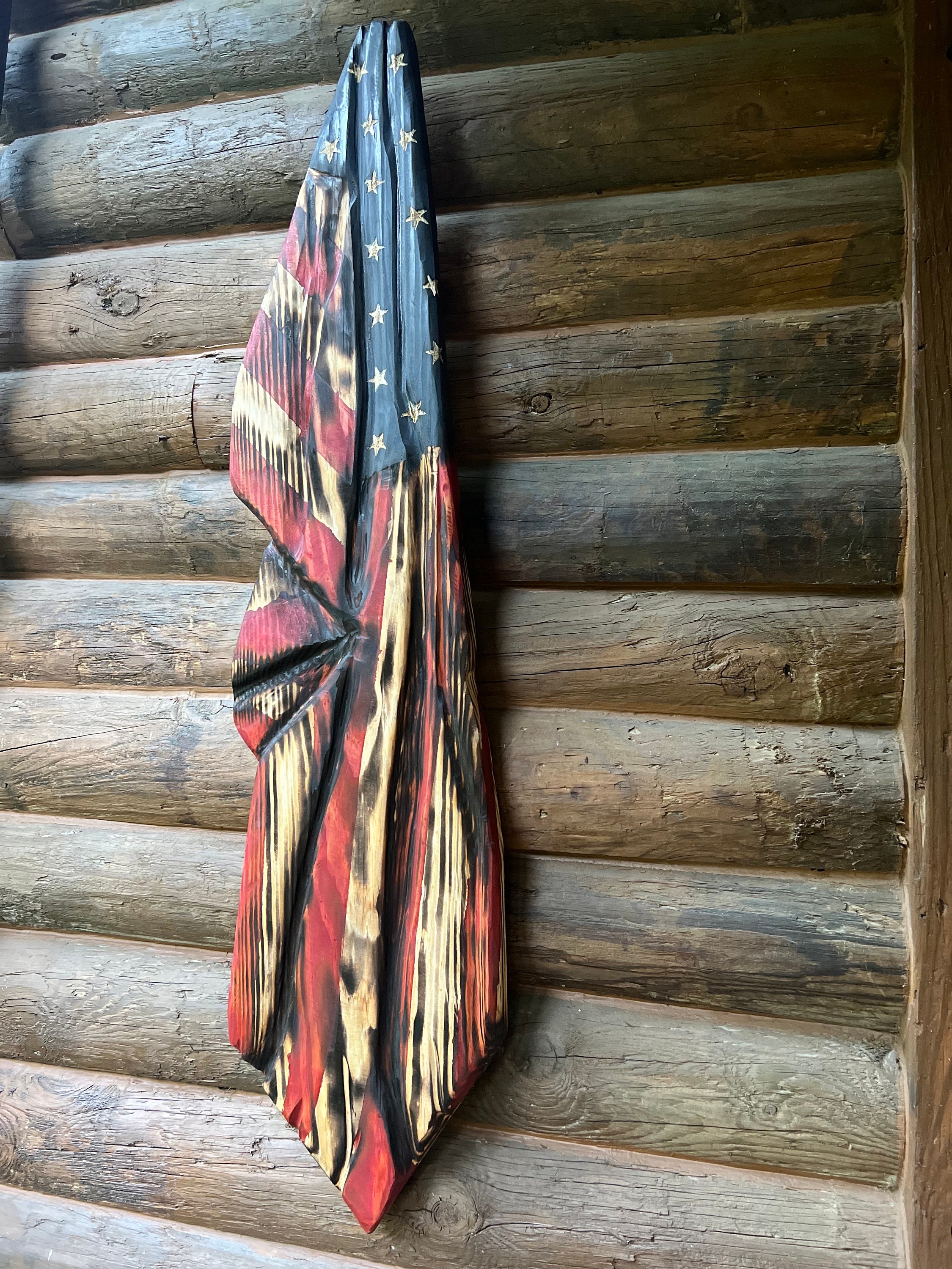 Rustic Wooden Draped Flag (inside) - Etsy