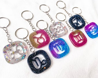 Zodiac Key Chain - Etsy