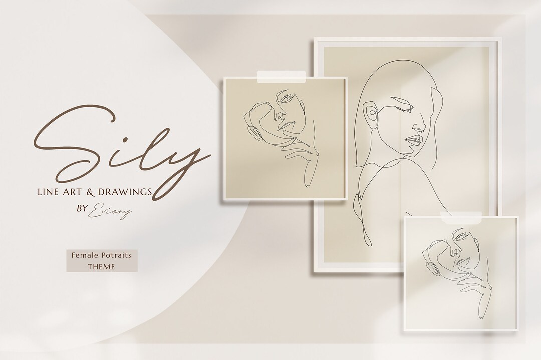 Sily - Line Art Female Potraits - Etsy