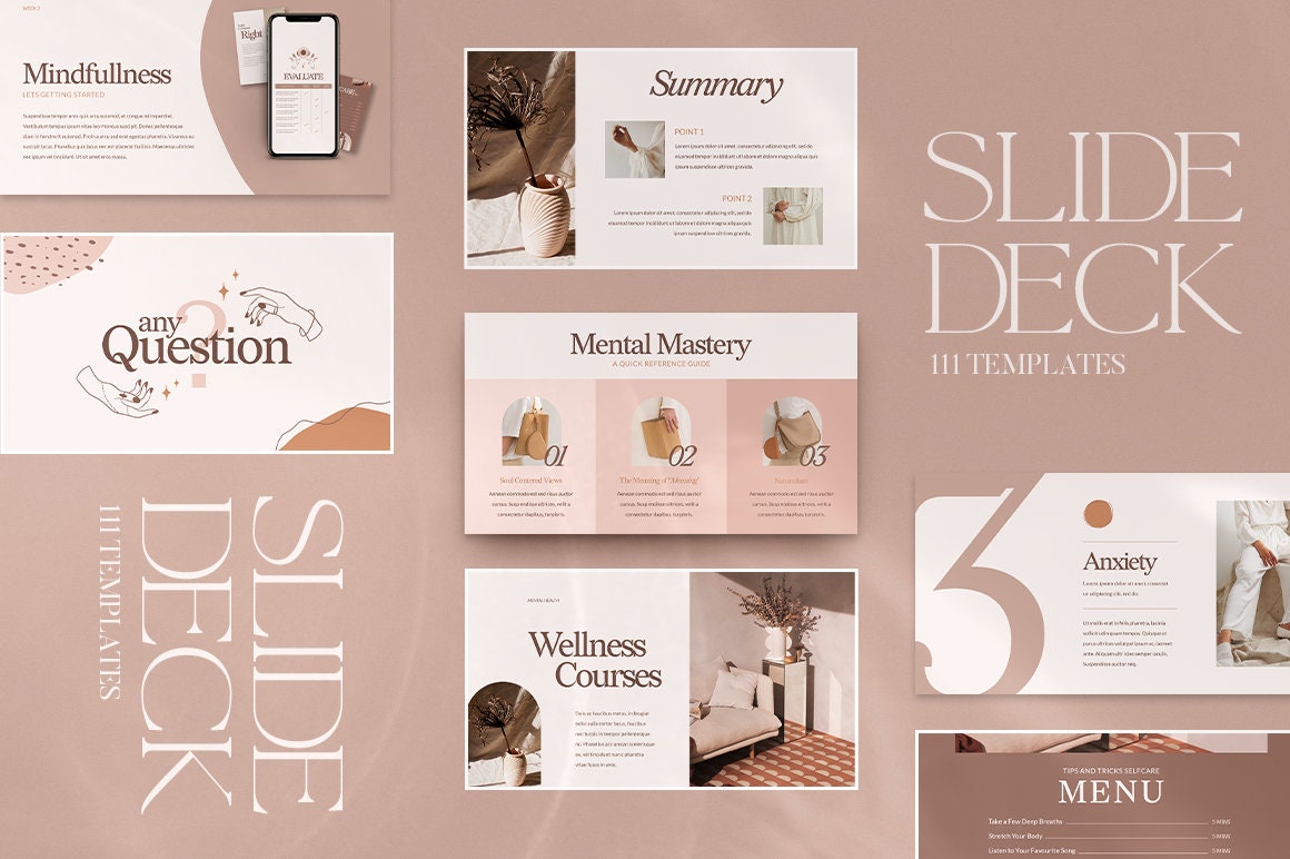 Slide Deck Presentation. Presentation Template. Wellness - Etsy