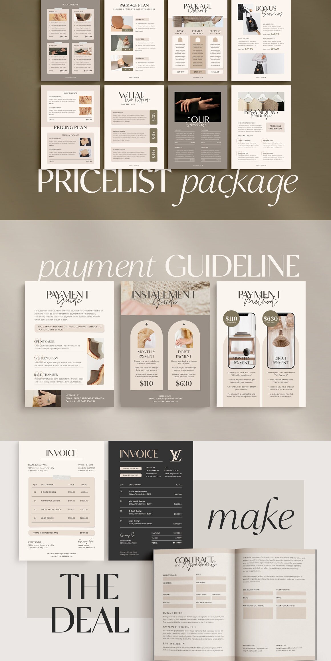 Service and Pricing Kit. Welcome Kit Proposal Template. | Etsy