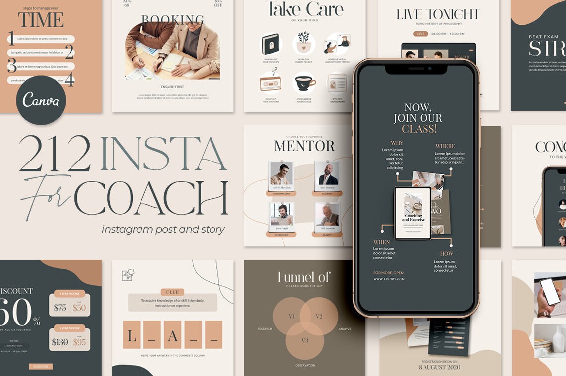 Instagram Template Canva. Instagram for Education Tutor. Canva - Etsy