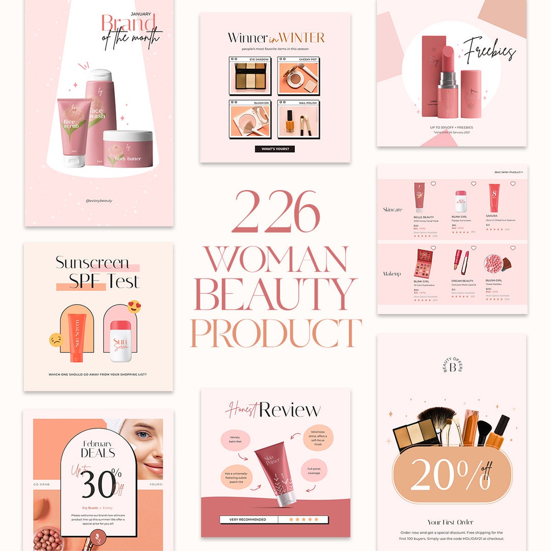 Canva Instagram Beauty Product and Blogger. Beauty Content. Skincare ...