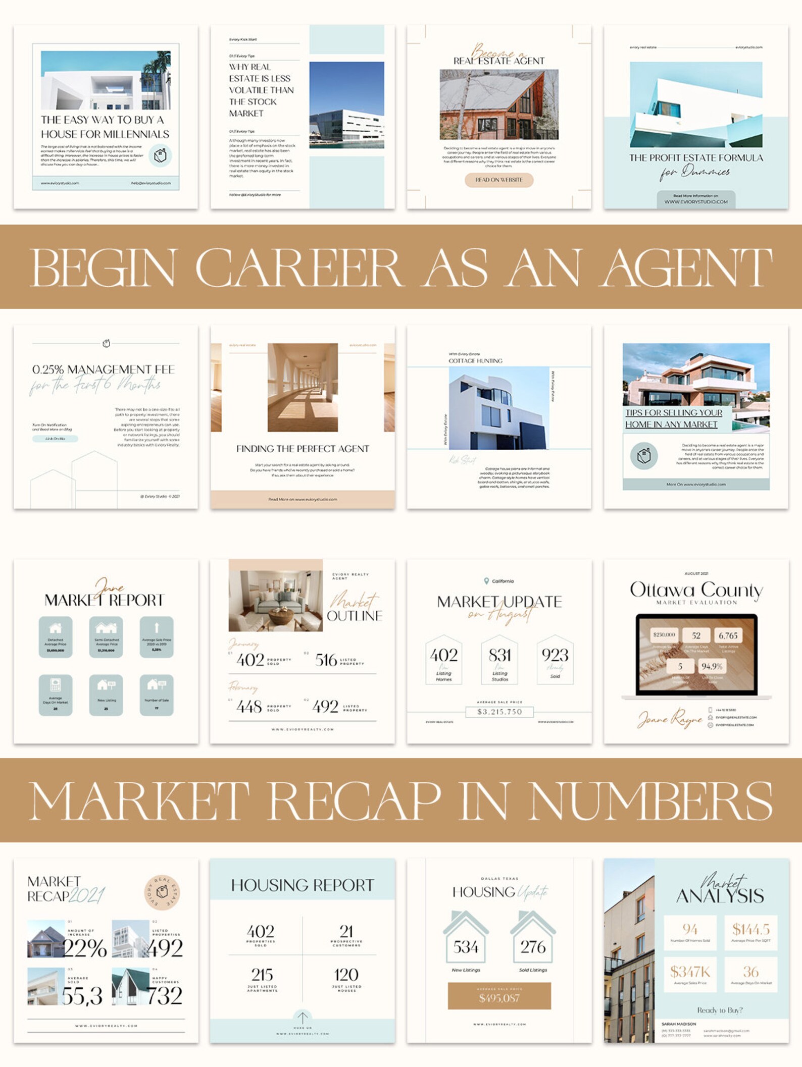 Housing and Real Estate Agent Template. CANVA Instagram - Etsy