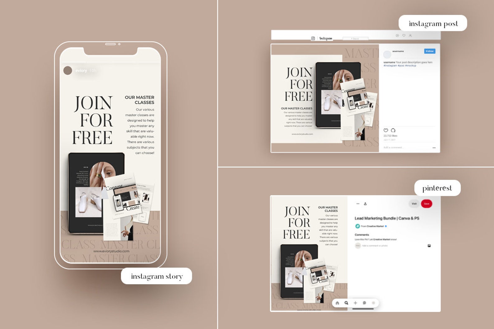 Instagram Template Canva Mock Up. Mockup for Coaches. Canva - Etsy
