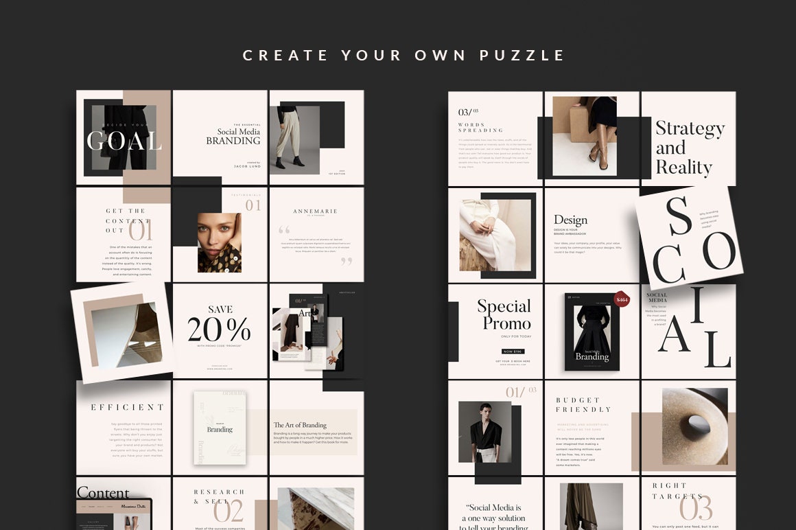 Instagram Puzzle. Instagram Post. Instagram Canva. Social - Etsy