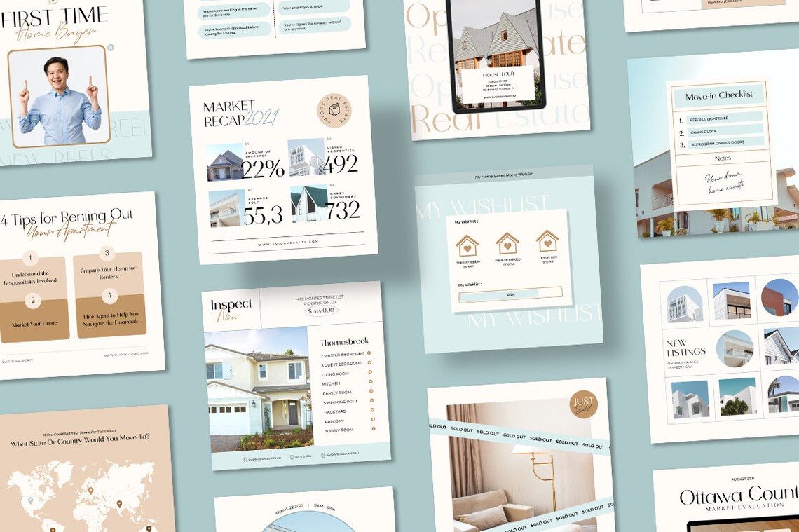 Housing and Real Estate Agent Template. CANVA Instagram Template ...