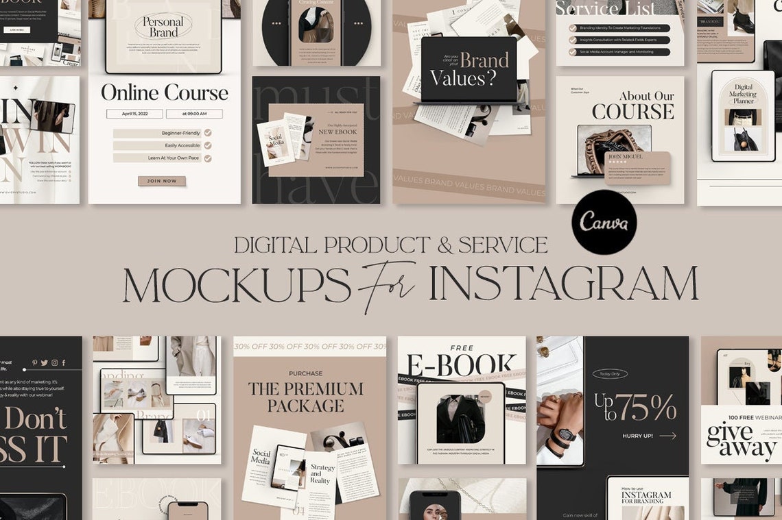 Instagram Template Canva Mock Up. Mockup for Coaches. Canva - Etsy