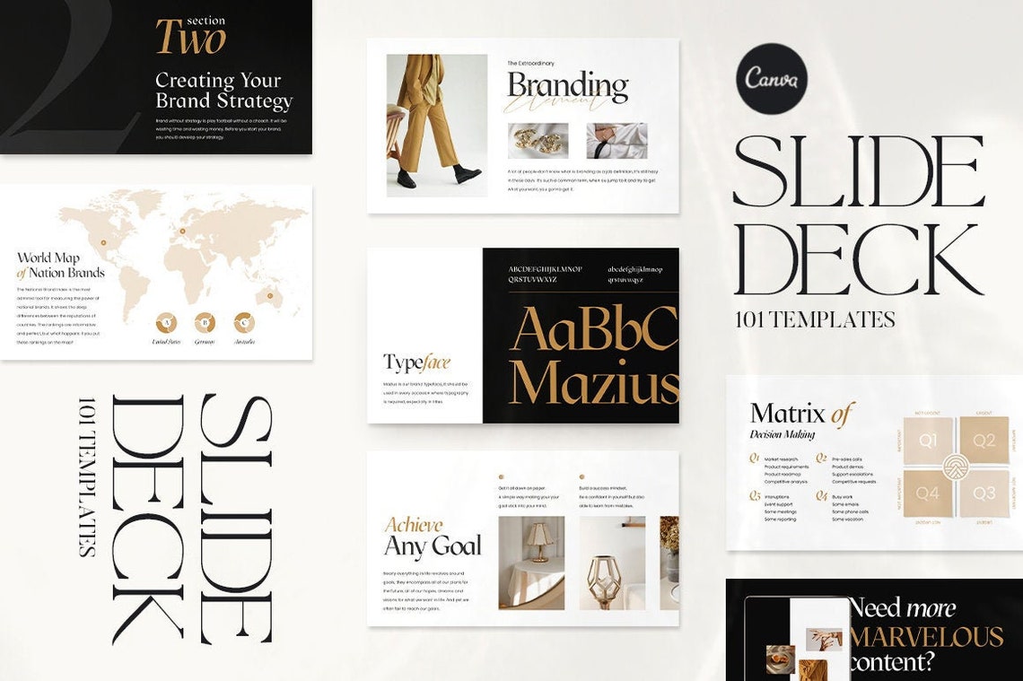 CANVA Slide Deck Presentation. Presentation Template. Canva - Etsy