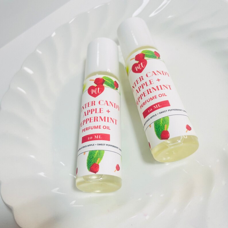 Winter Candy Apple Peppermint Perfume Oil Roll on Natural - Etsy
