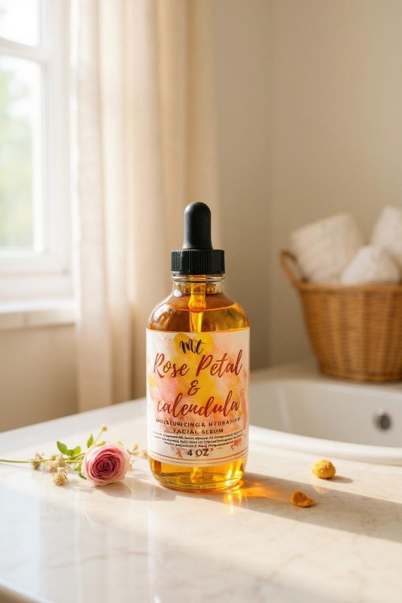 Rose Petal Facial Serum: Calendula & Hemp Seed Oil (4 Oz) - Etsy Canada