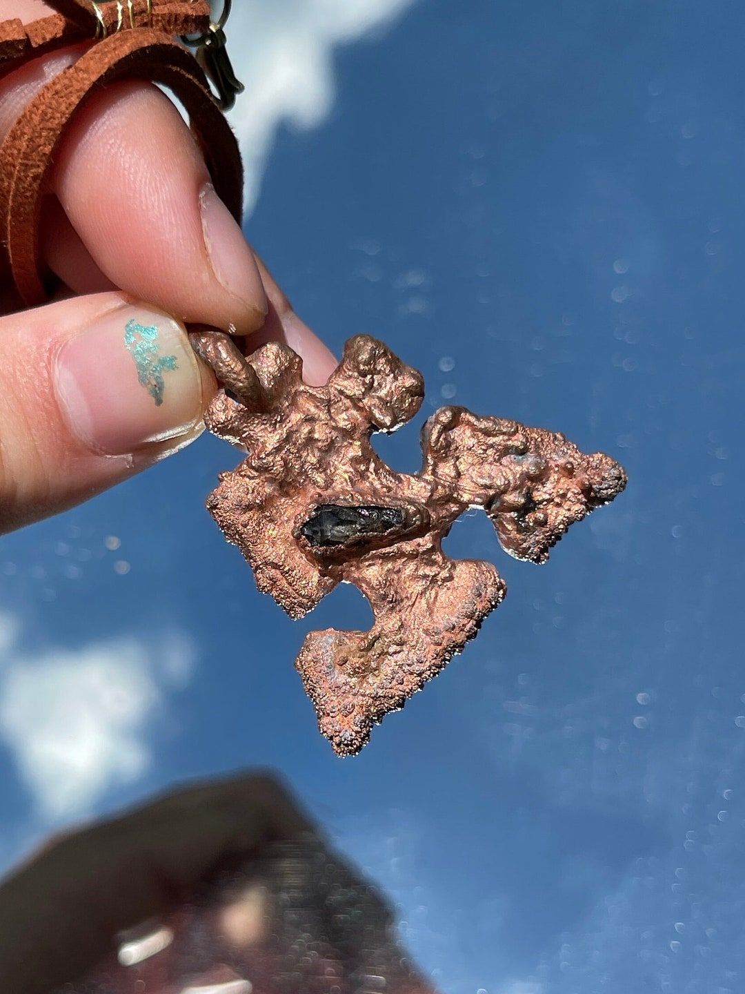 Copper Puzzle Piece Amulet - Etsy