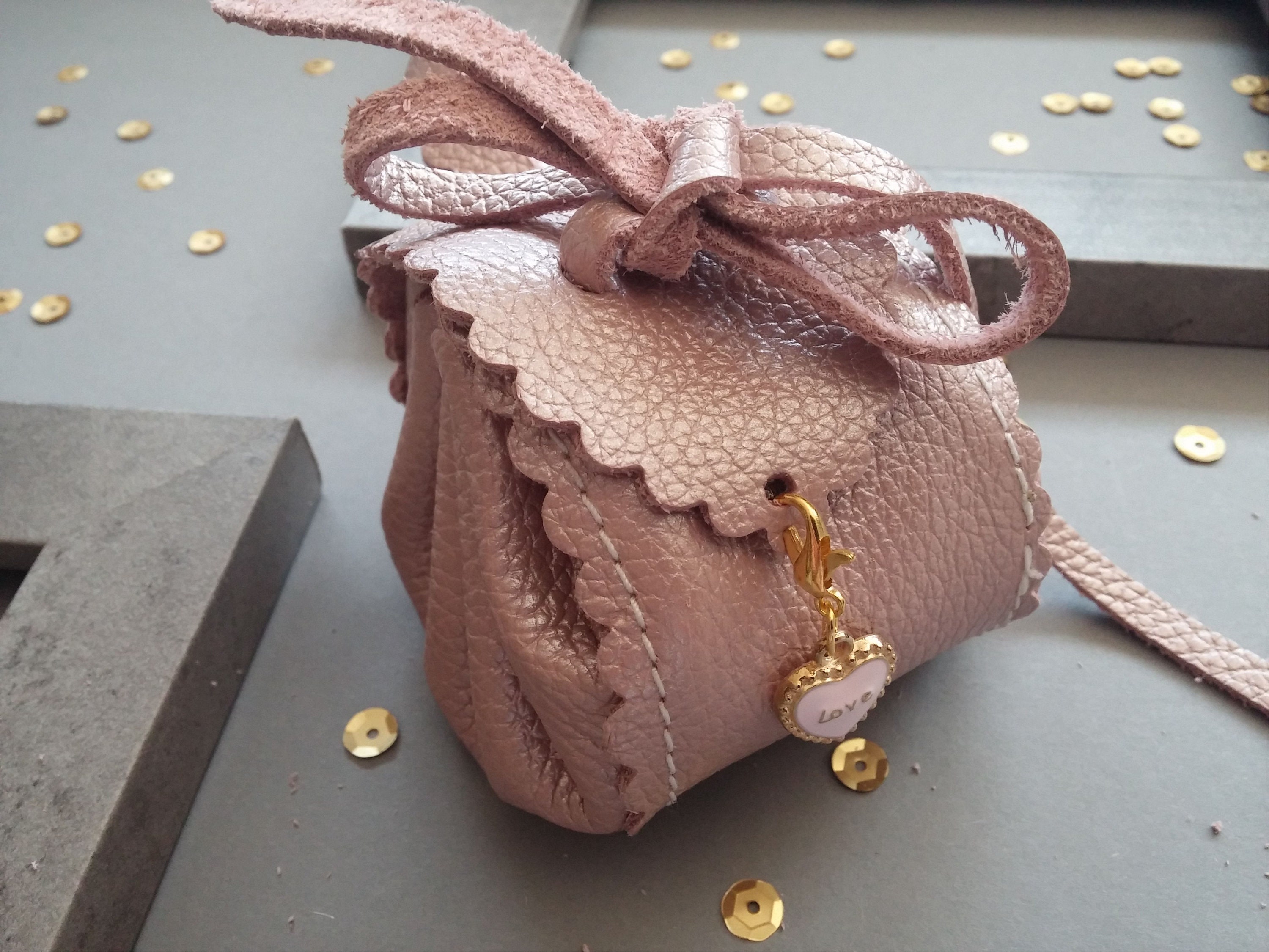 Leather Pink Pouch / Tobacco Pink Pouch / Money Pink Pouch / | Etsy