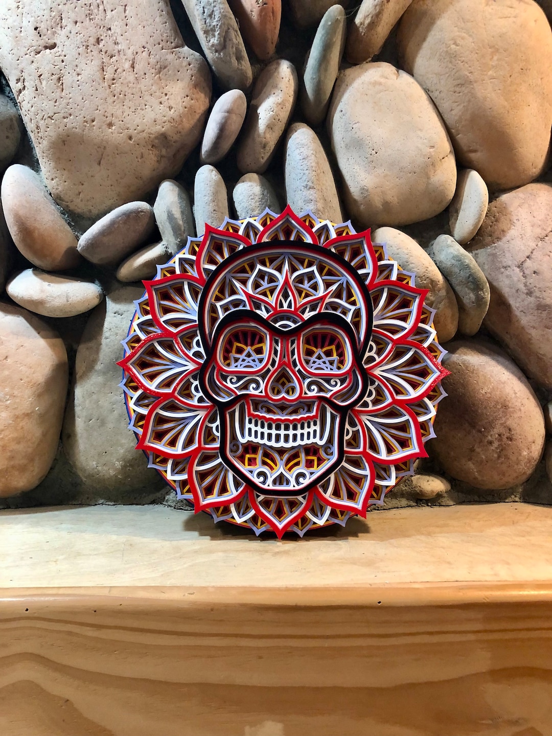 3D Layered Sugar Skull Mandala - Etsy