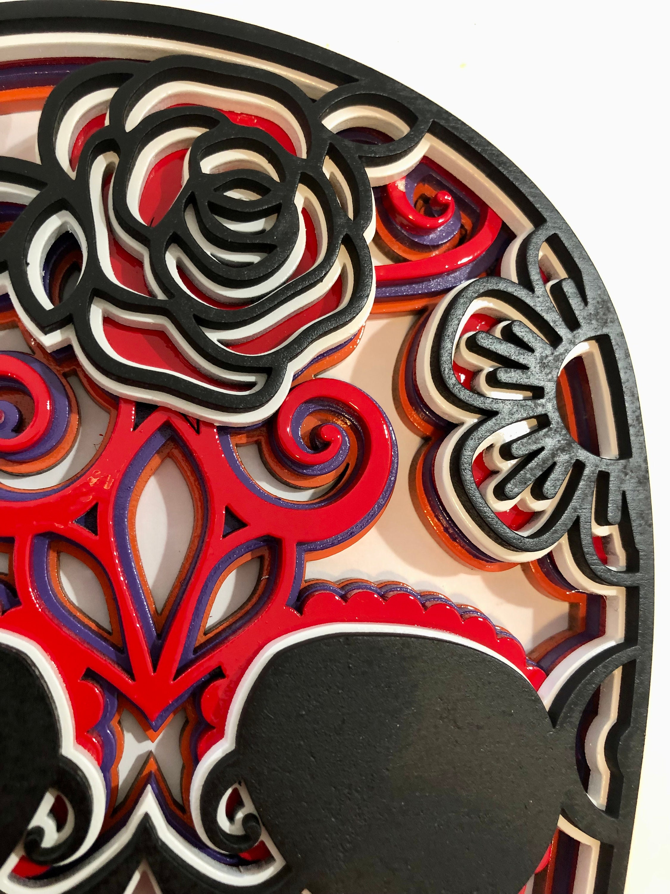 3D Sugar Skull Mandala Wall Art - Etsy