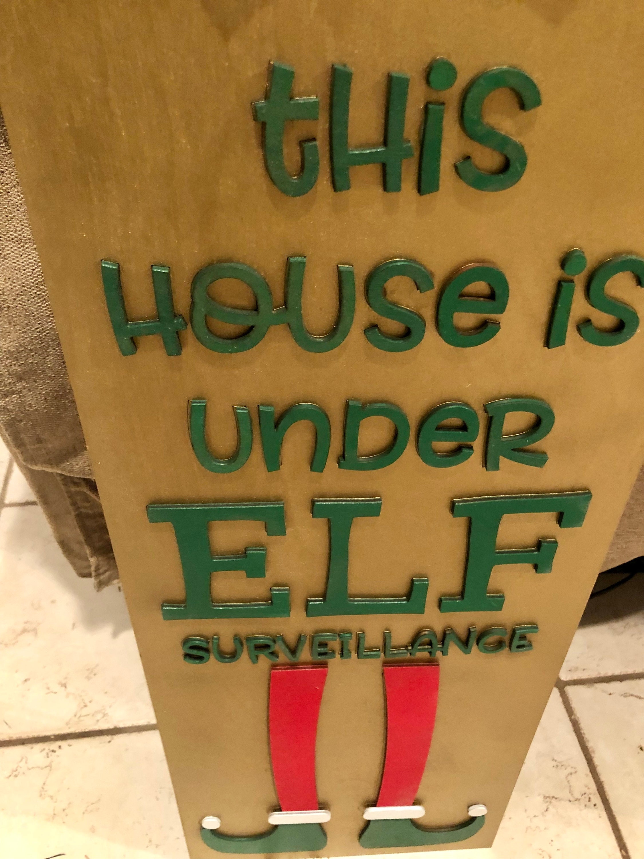 Elf Surveillance Sign Layered Christmas Sign - Etsy