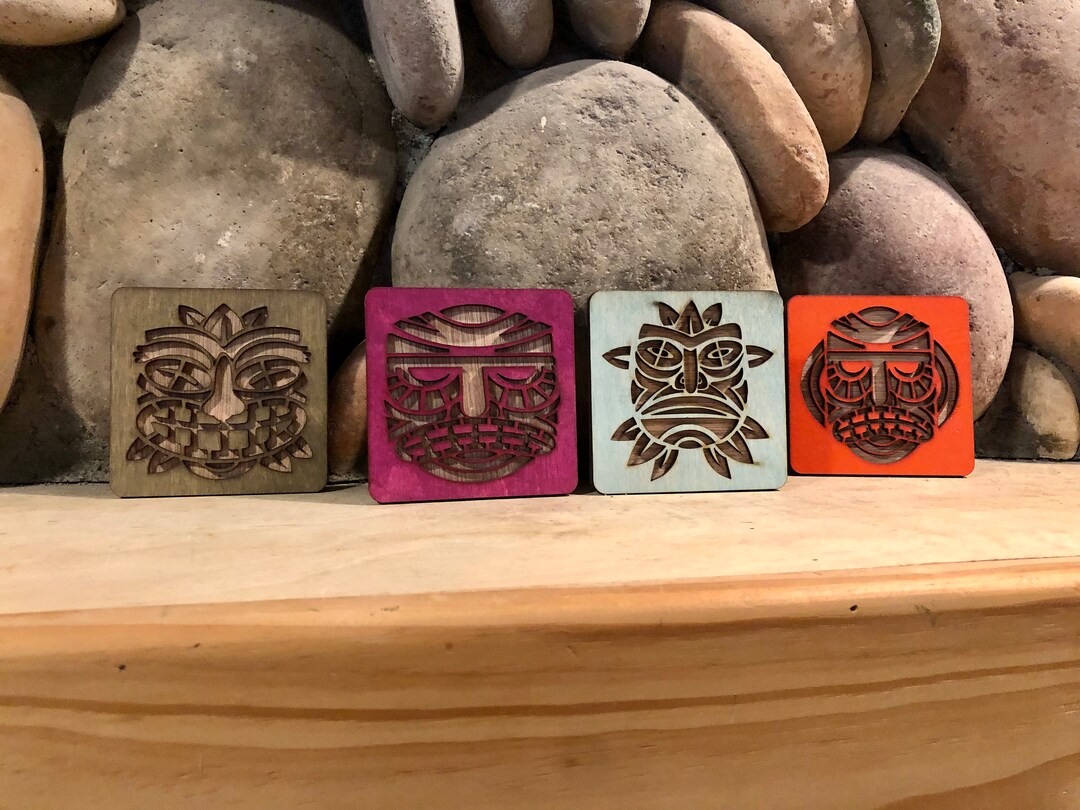Tiki Coaster Set - Etsy