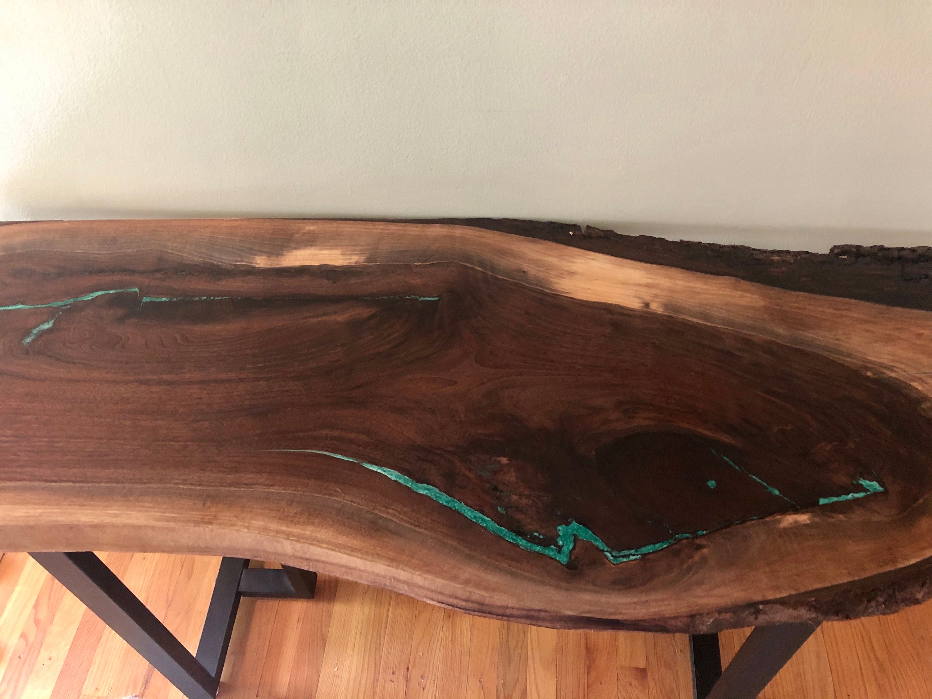 Live Edge Resin Filled Table - Etsy