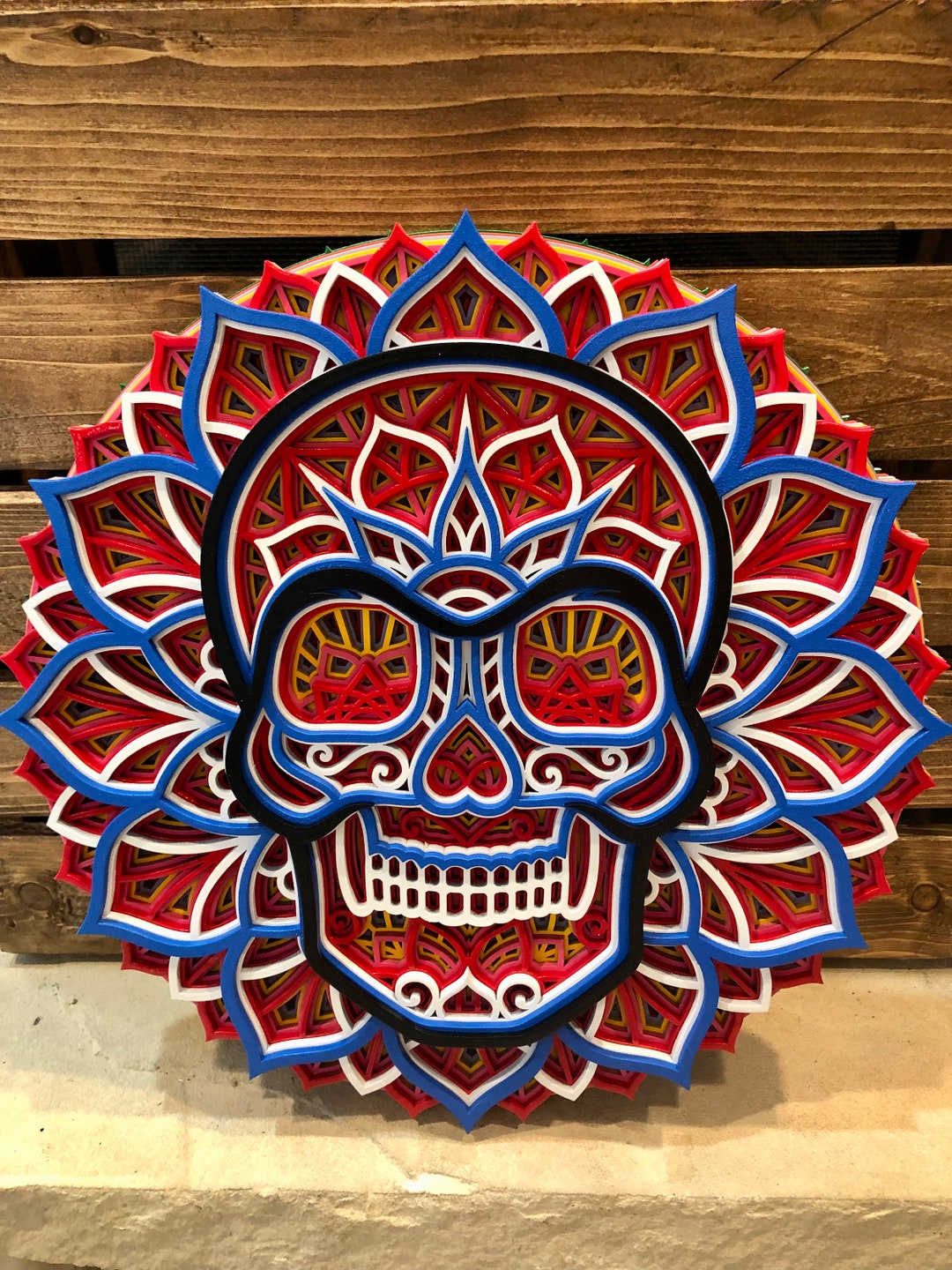 3D Sugar Skull Mandala Wall Art - Etsy