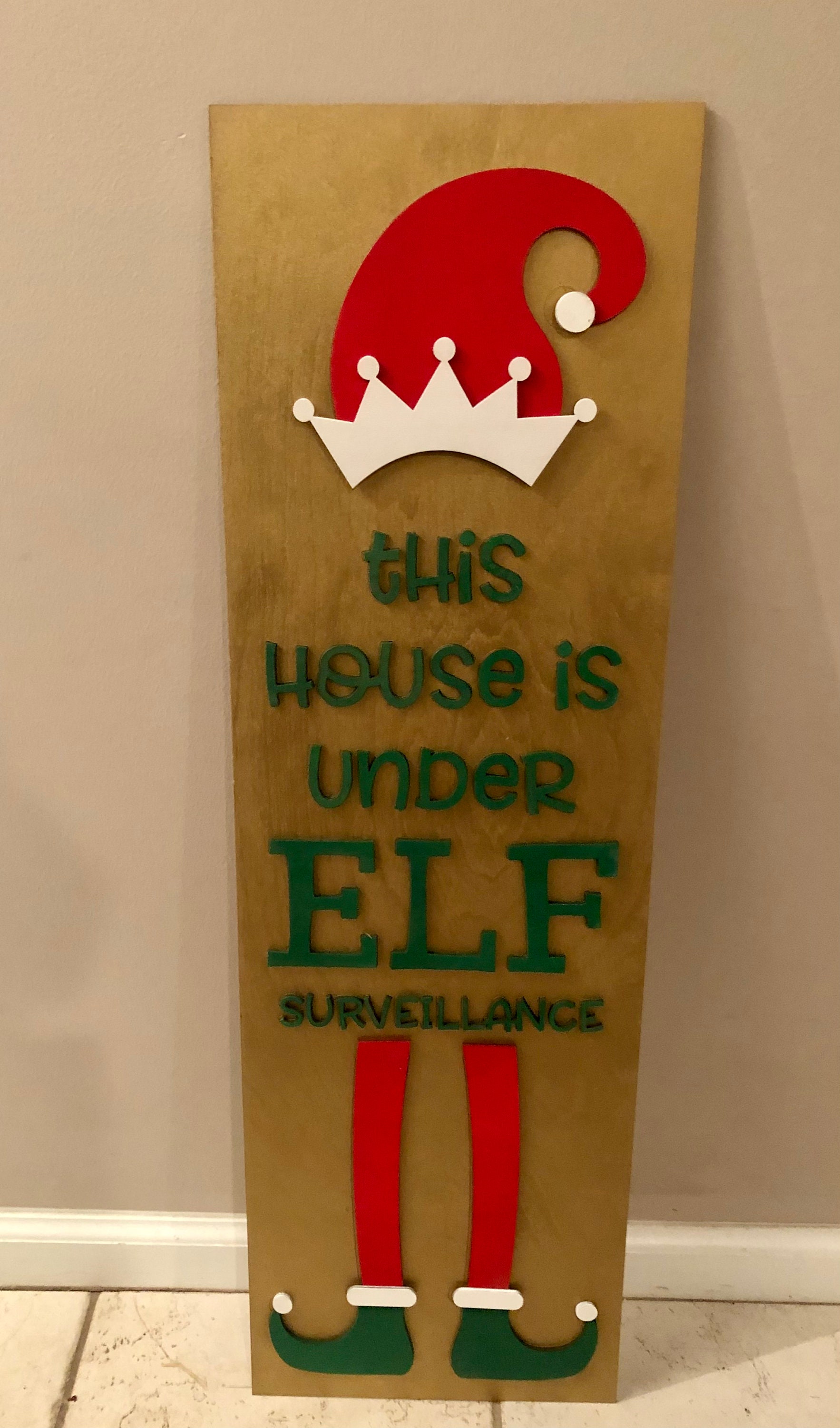 Elf Surveillance Sign Layered Christmas Sign - Etsy