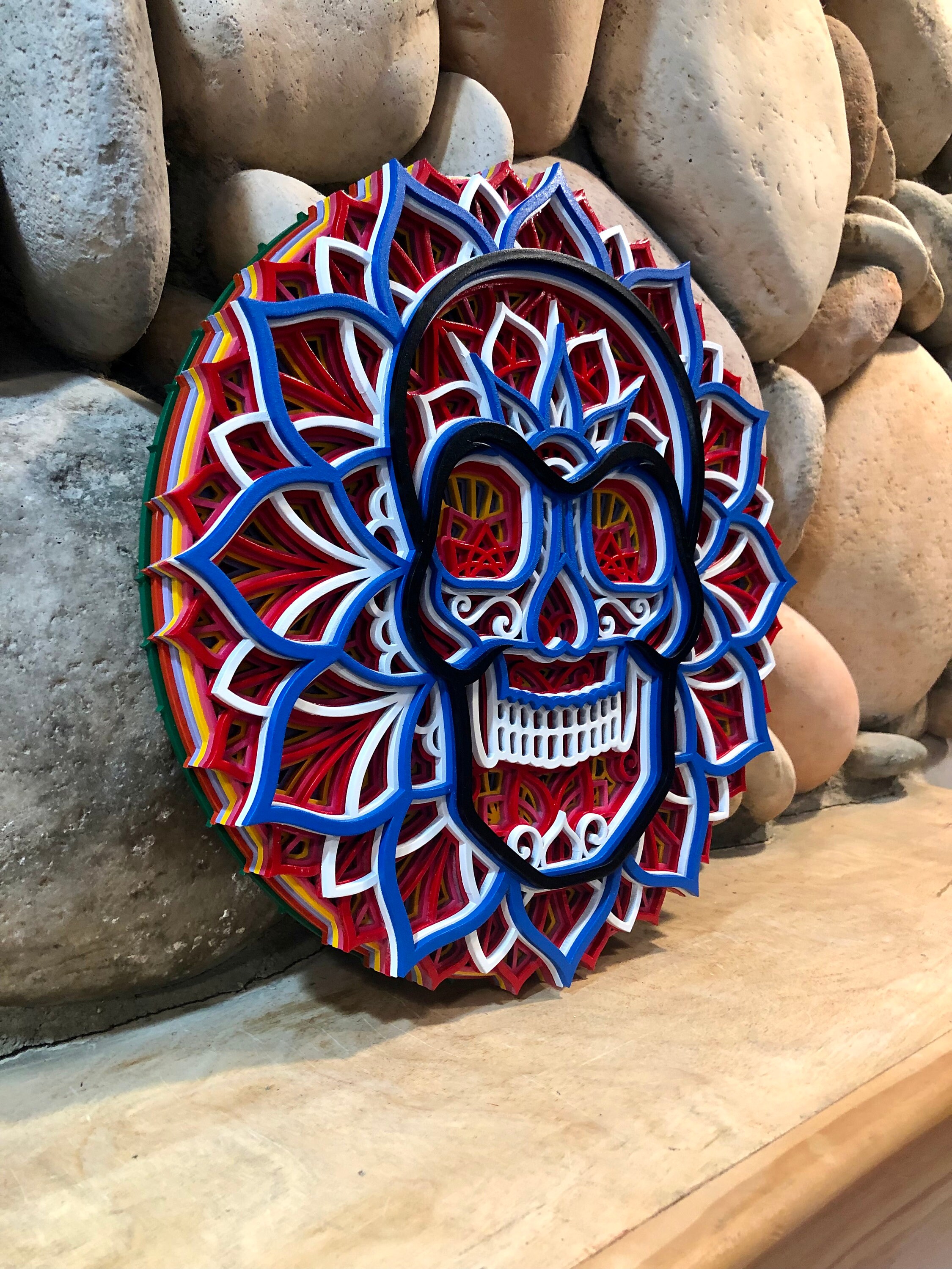 3D Sugar Skull Mandala Wall Art - Etsy