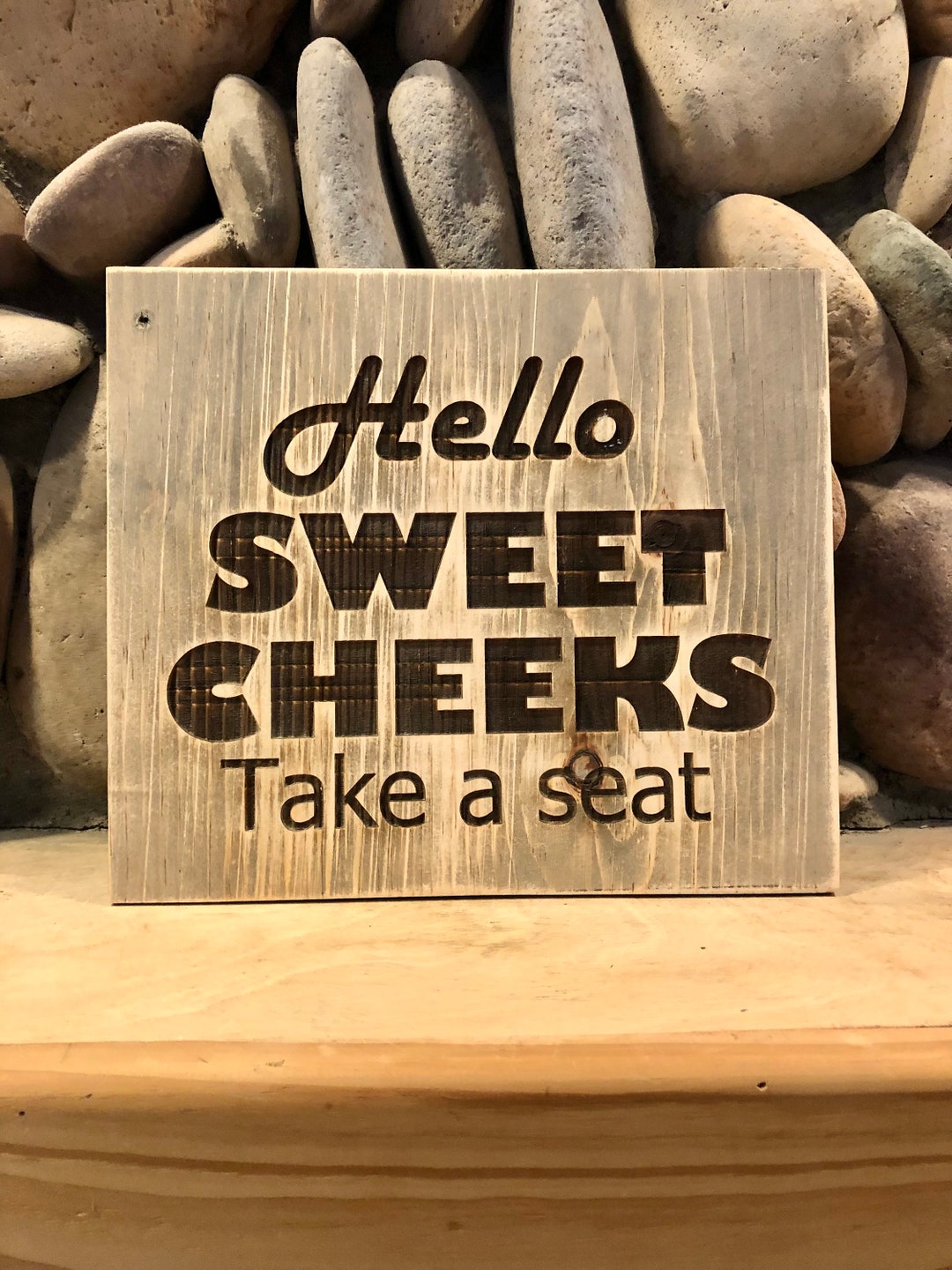 Sweet Cheeks Engraved Bathroom Sign - Etsy