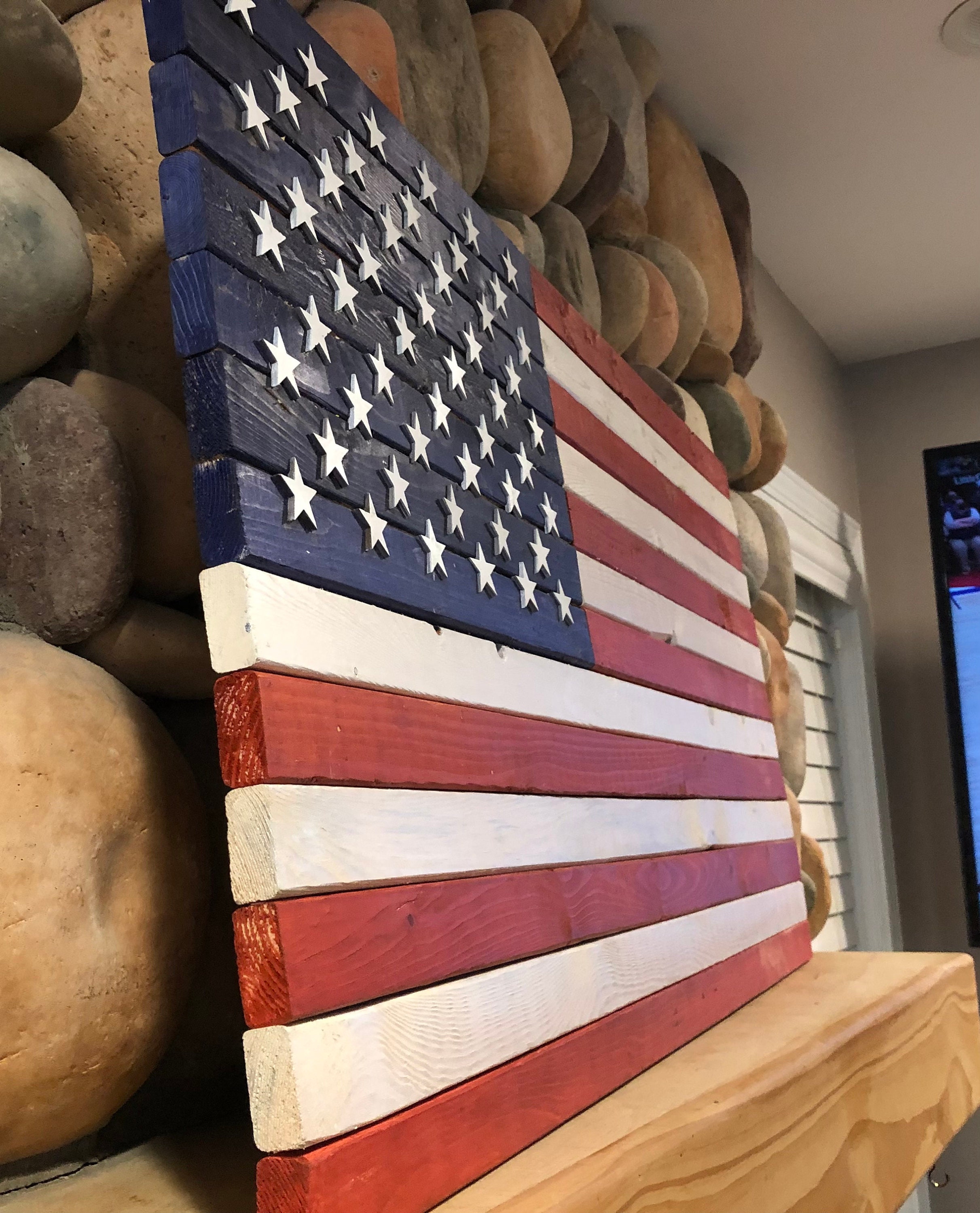 Rustic Pallet Style Wood Flag - Etsy