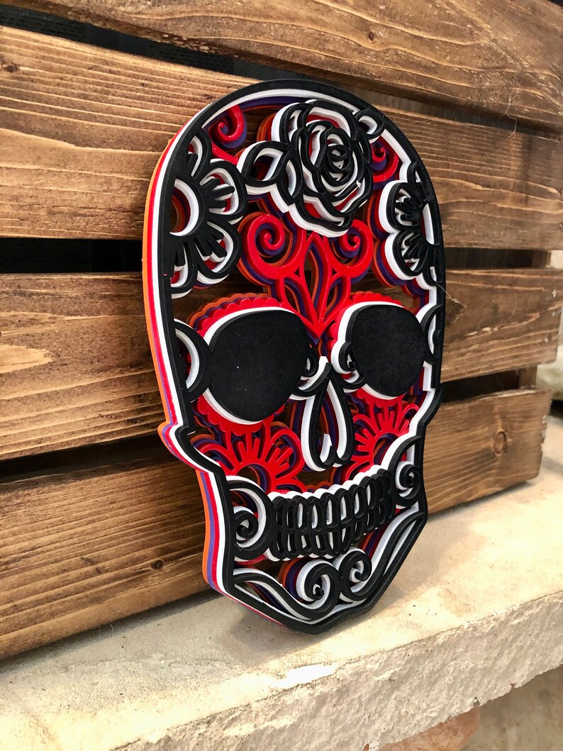3D Sugar Skull Mandala Wall Art - Etsy